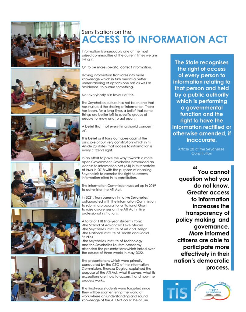 Sensitisation on the Access to Information Act - Information Commission
